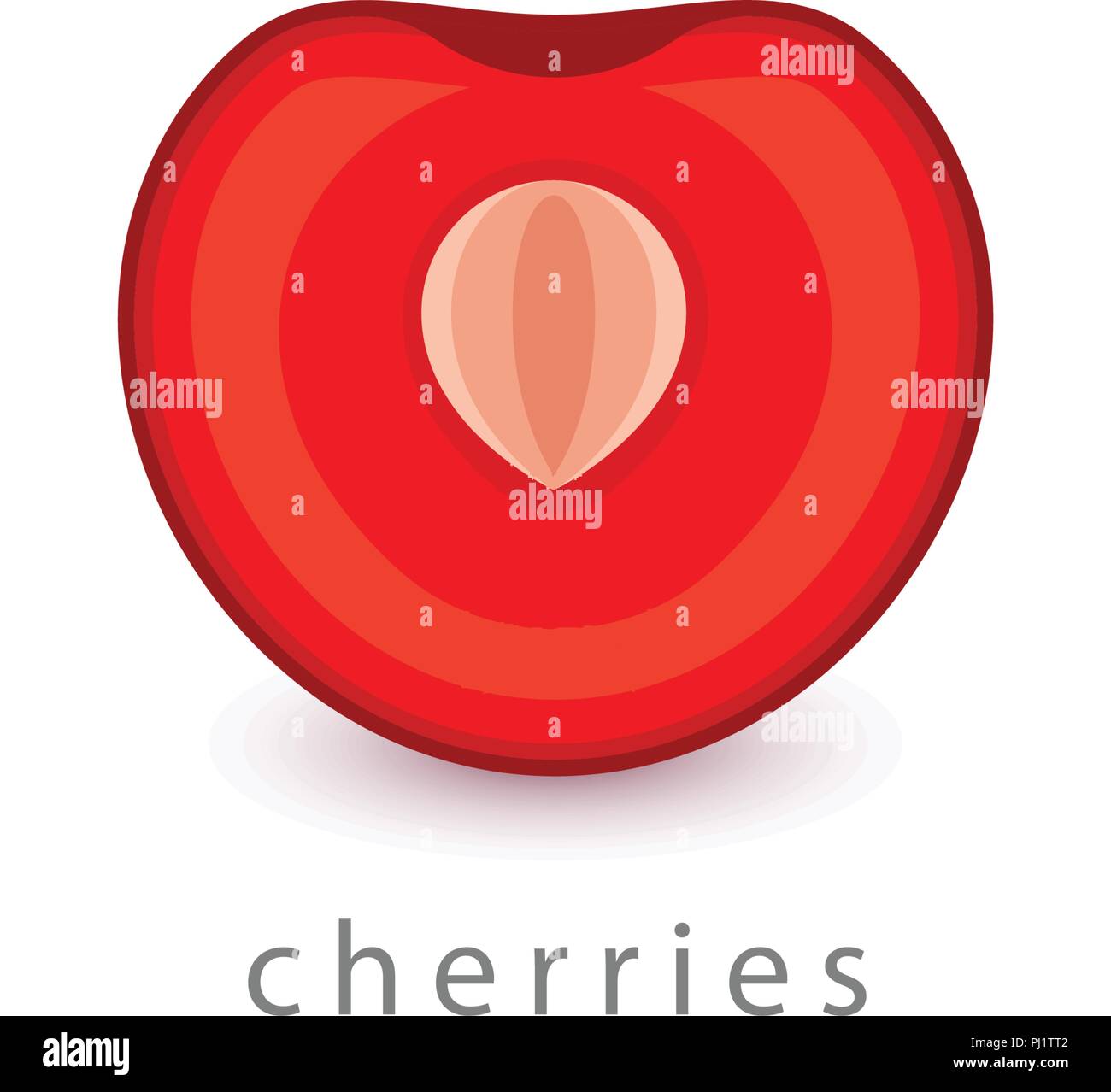 Icône simple les cerises. Logo Vegan, modèle de style minimaliste. La ...