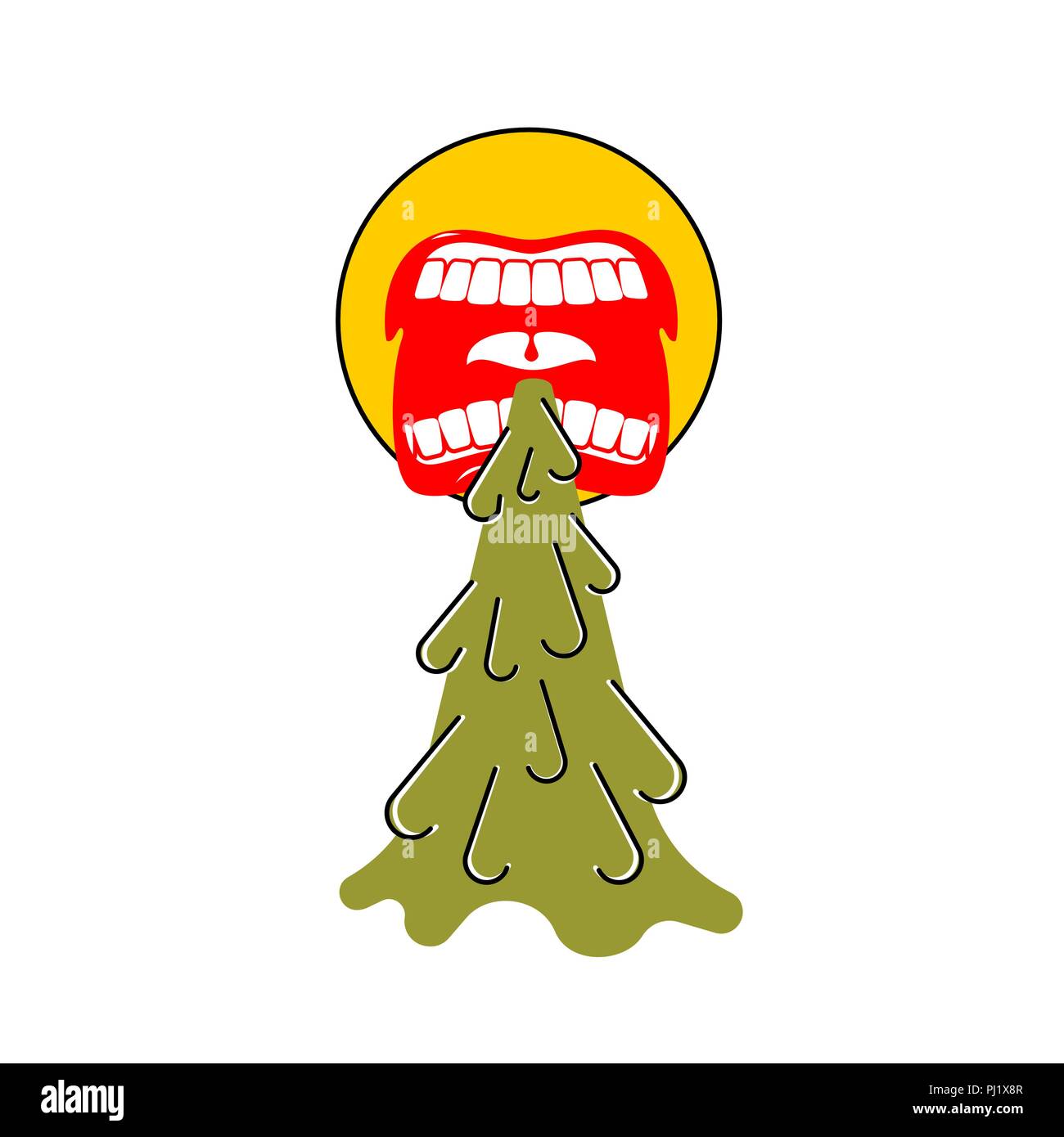 Vomit face icônes emoji. Puke Vector illustration. Haut-Le dessin animé ...