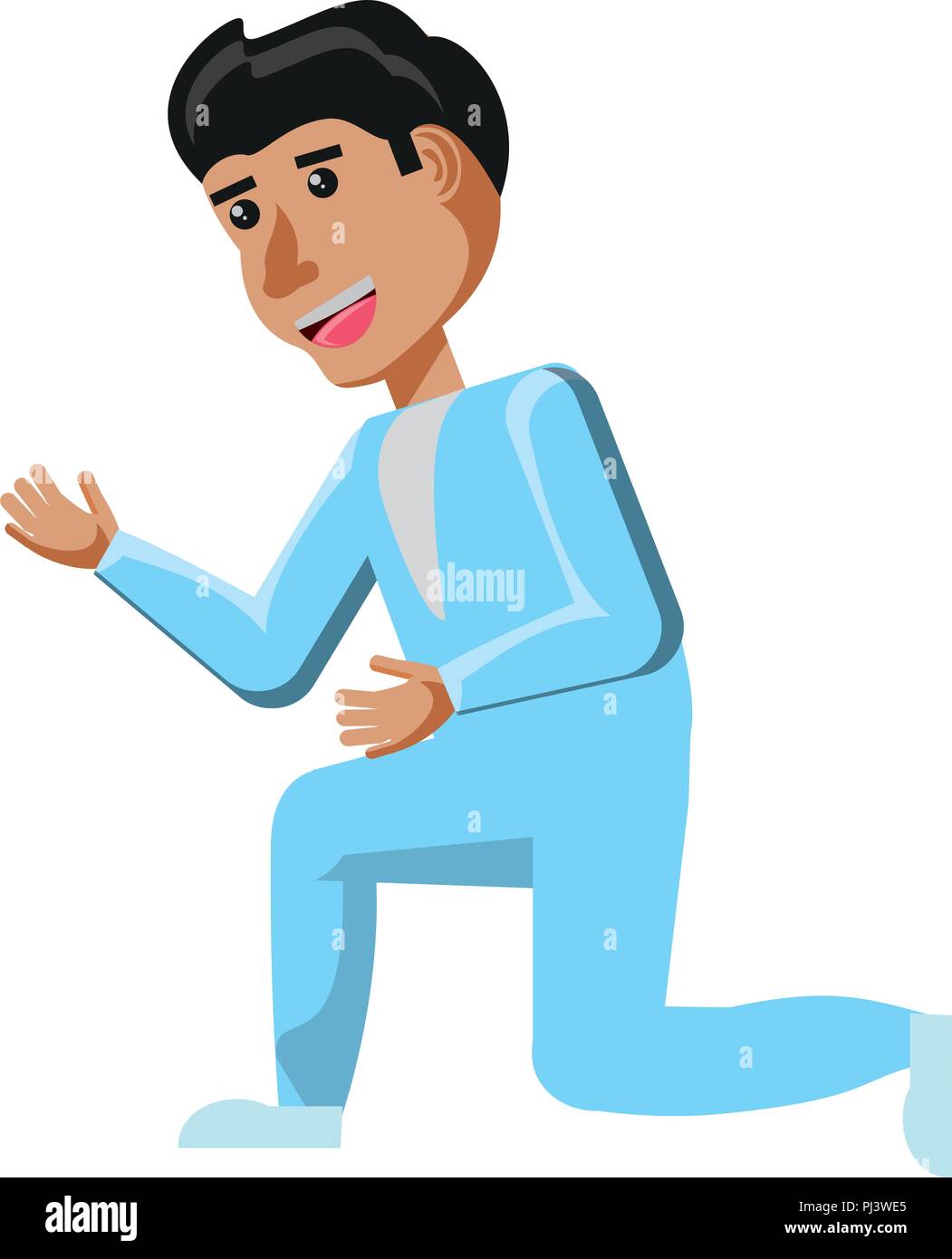 Tête sur les genoux Banque d'images vectorielles - Alamy