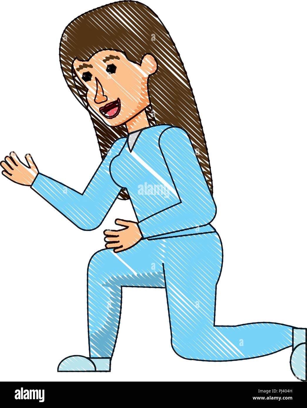 Tête sur les genoux Banque d'images vectorielles - Alamy