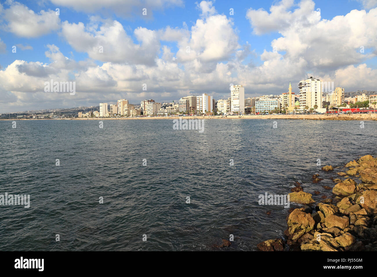 Les plages de Saïda, Liban Corniche Photo Stock - Alamy