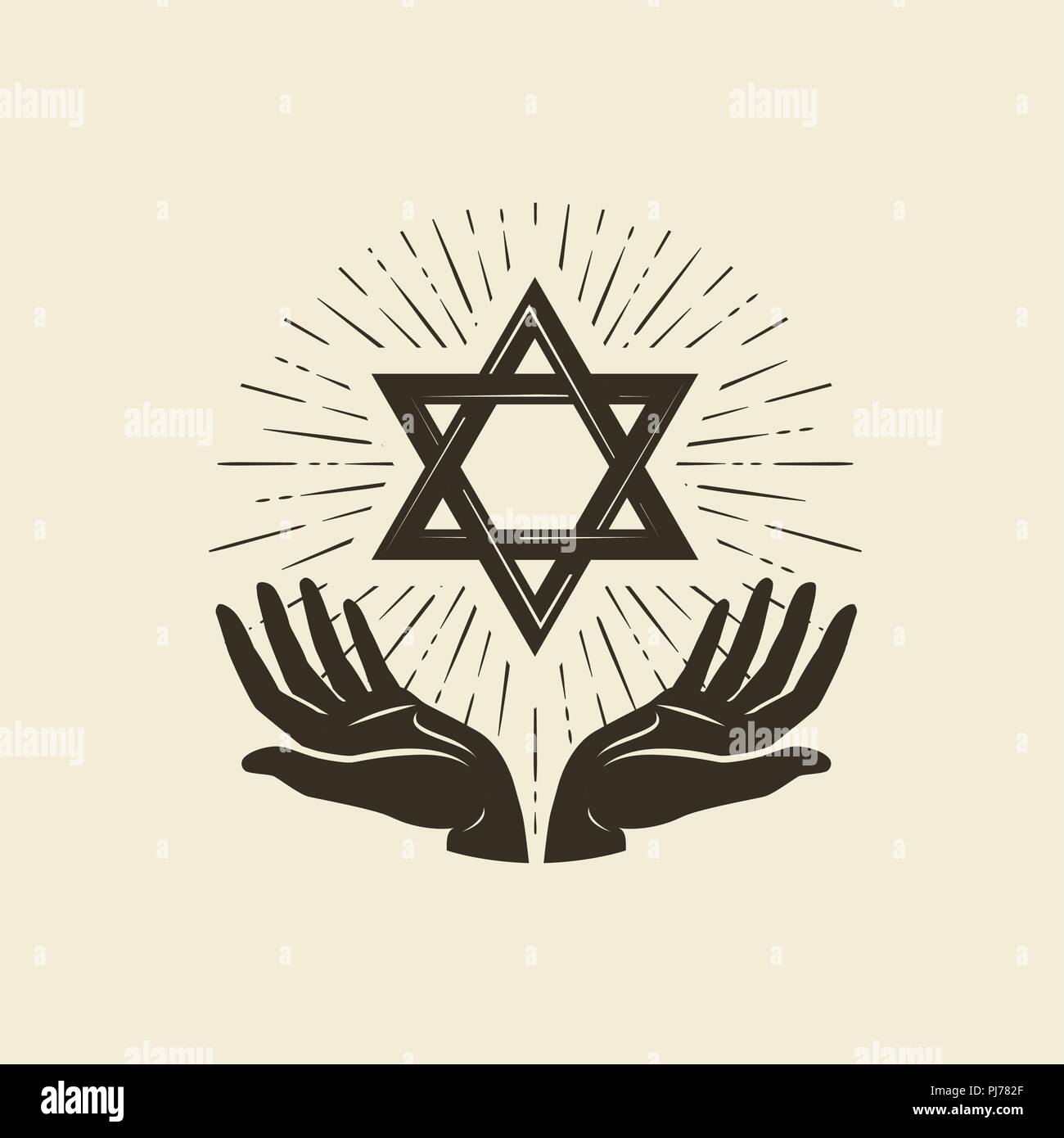 Étoile de David, symbole. Israël le judaïsme ou emblème. Vector ...