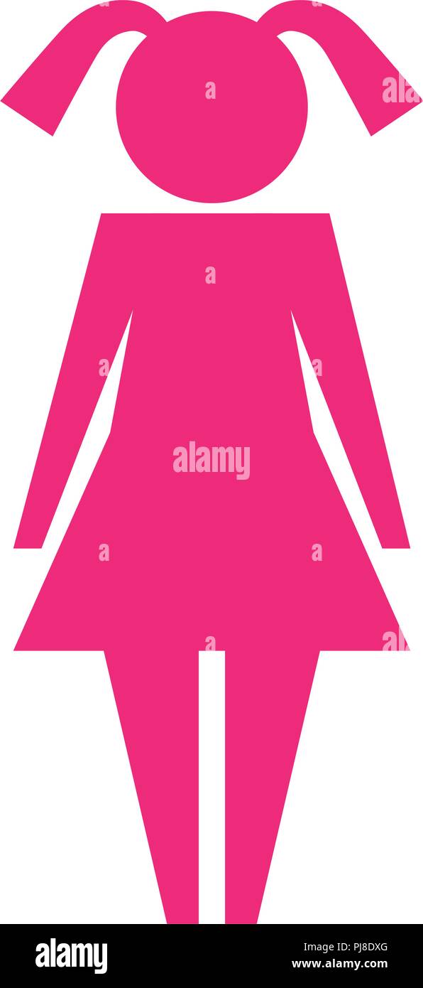 Petite fille style pictogramme permanent Image Vectorielle Stock - Alamy