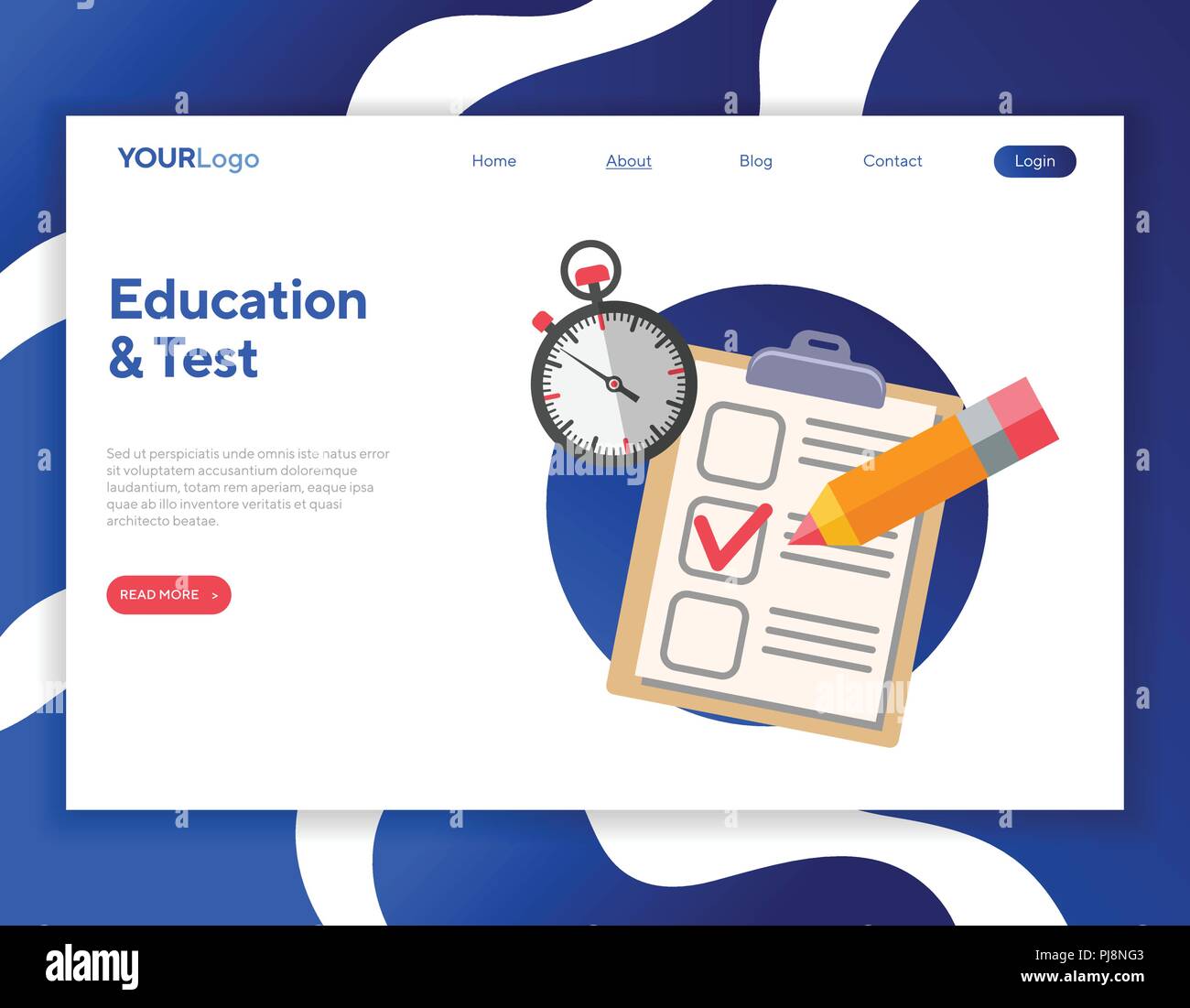 Fiche de test Banque d'images vectorielles - Alamy