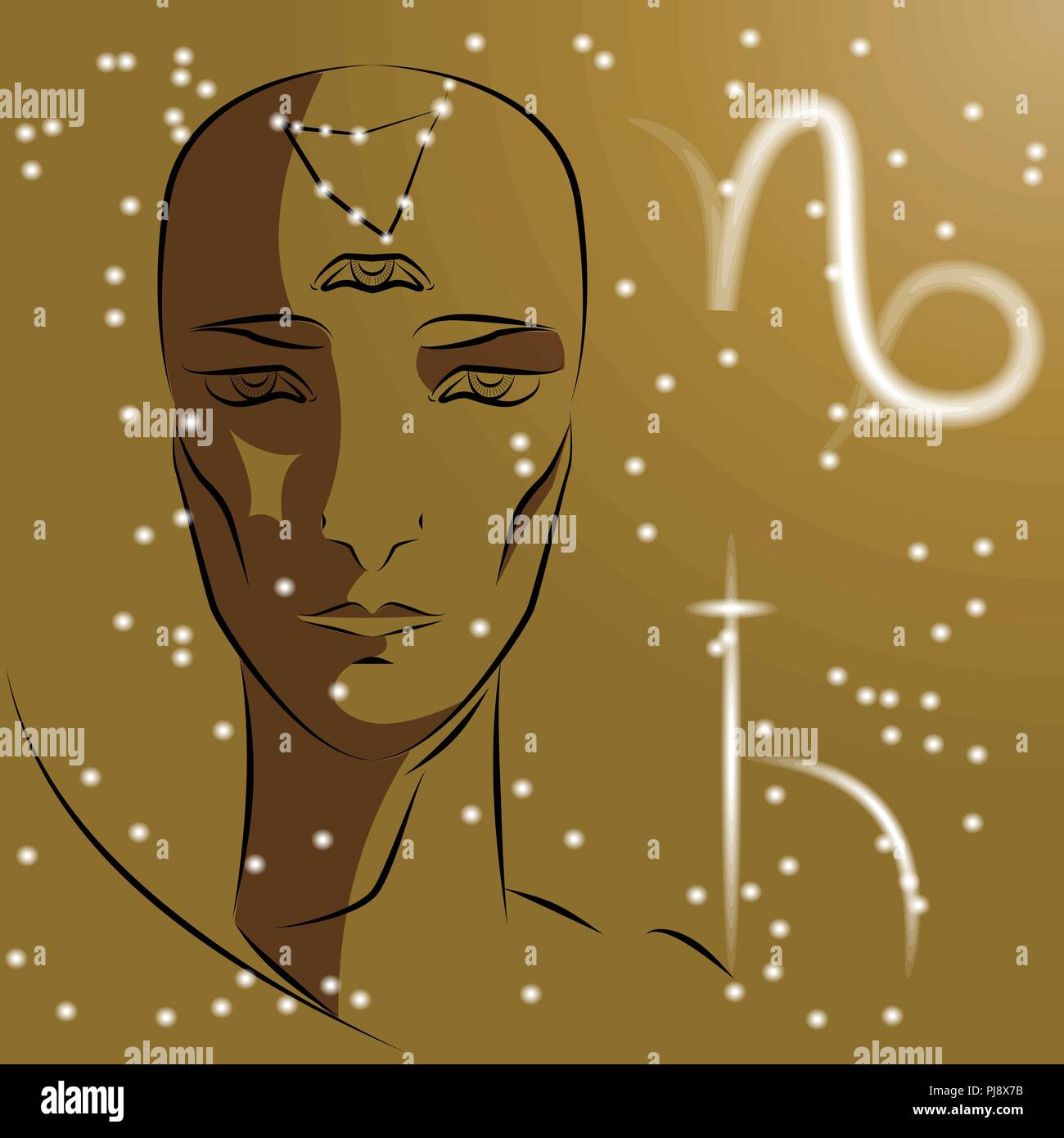 Dessin de chèvre femelle Banque d'images vectorielles - Alamy