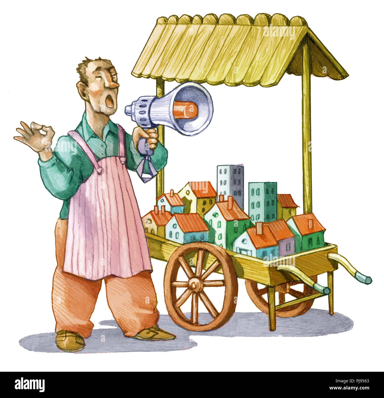 L'immobilier et de vente accueil illustration funny cartoon ...
