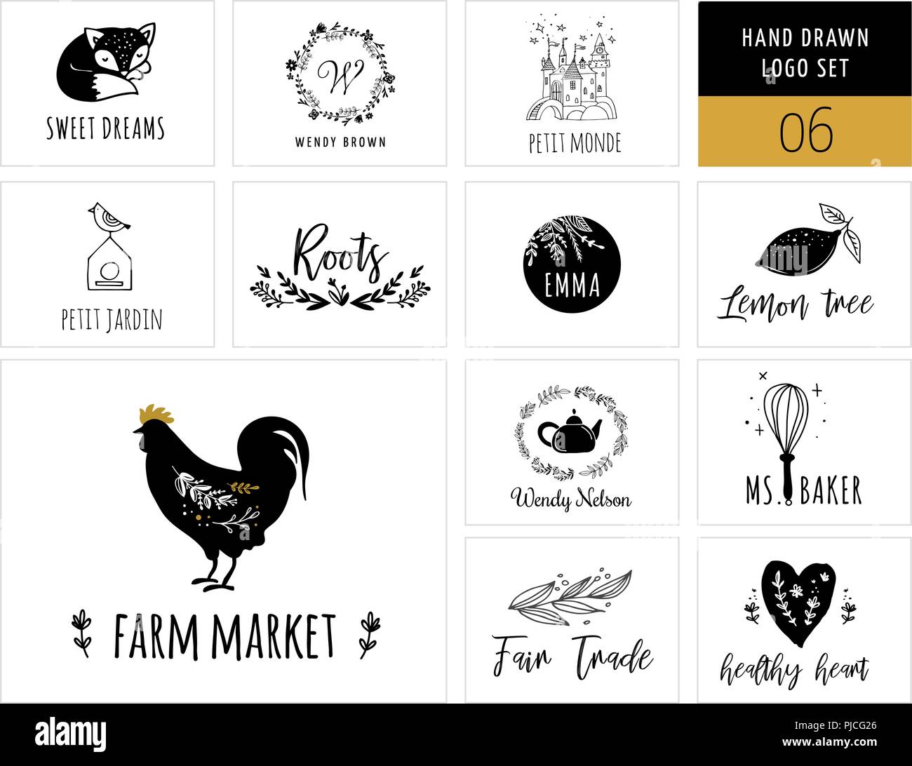 Simple et élégante collection de logos et illustrations modernes Image Vectorielle Stock - Alamy