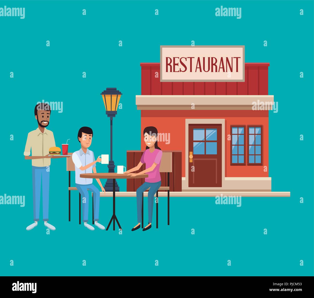Clientèle restaurant Banque d'images vectorielles - Alamy