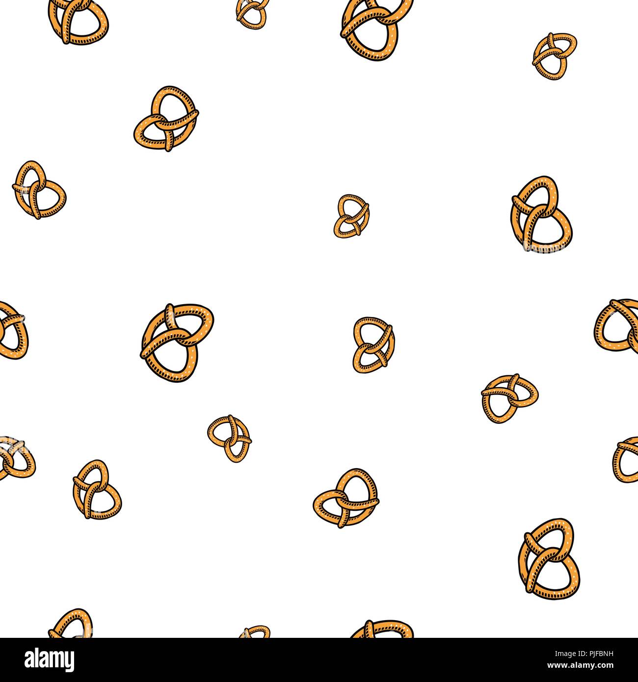 Modèle de bretzel sans couture. Vector illustration. Isolé sur fond ...