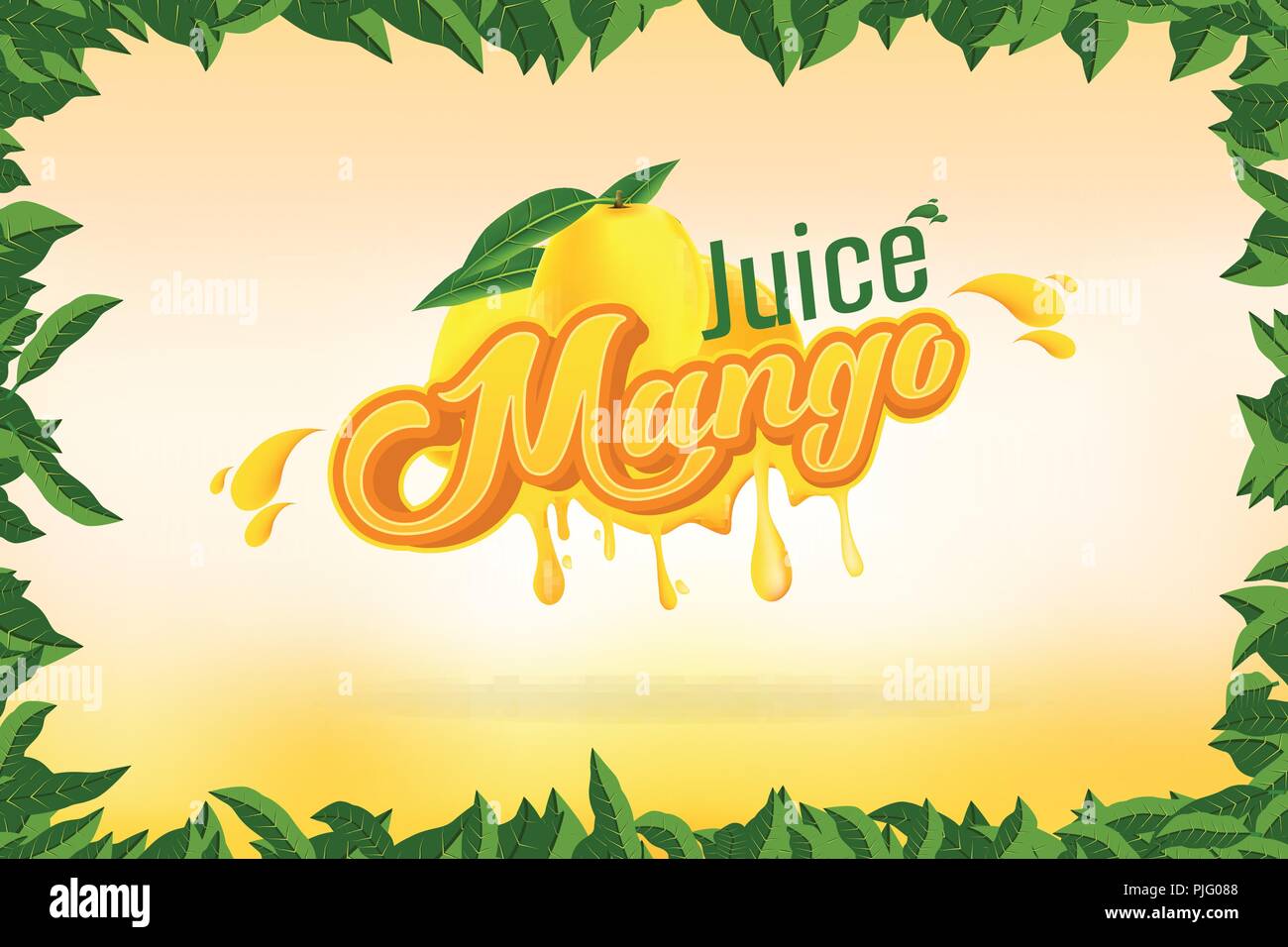 La marque de jus de mangue de logo avec fond vector illustration Image ...