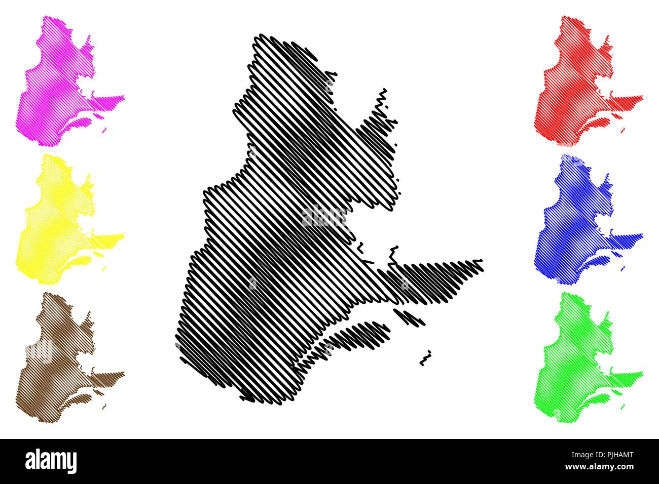 Québec (provinces et territoires du Canada) map vector illustration ...