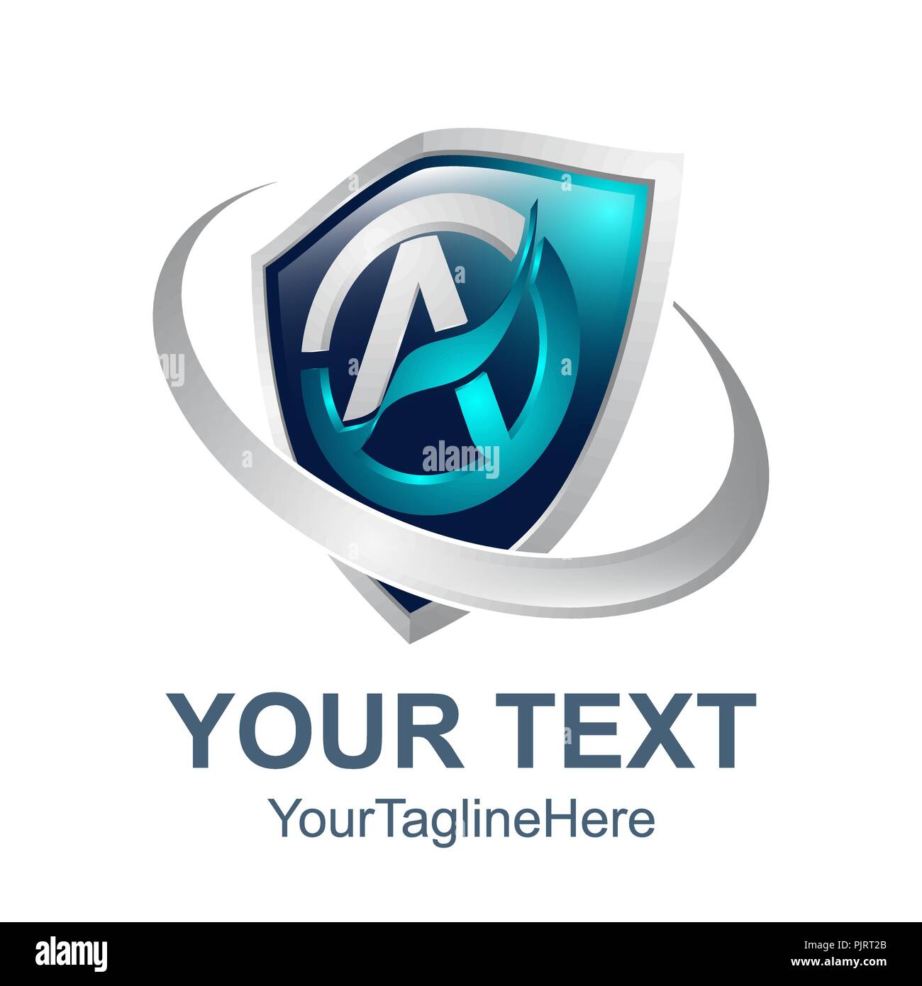 Cercle de protection 3D'une lettre de l'alphabet Initial Modèle de ...