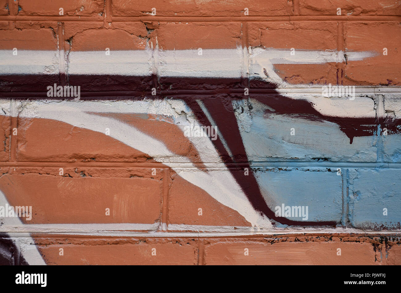 Vue rapprochée de l'écriture graffiti dimensions détails. Image de fond ...