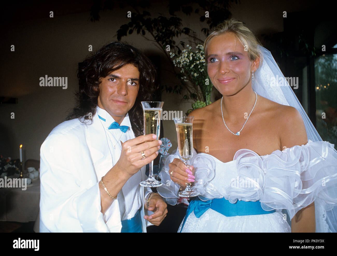 (L-r) : Thomas Anders, Nora Balling sur 27.07.1985 à Koblenz / Coblence ...