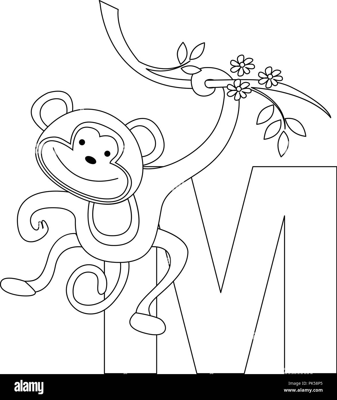Alphabet des animaux à colorier d'illustration avec énoncés graphiques ...