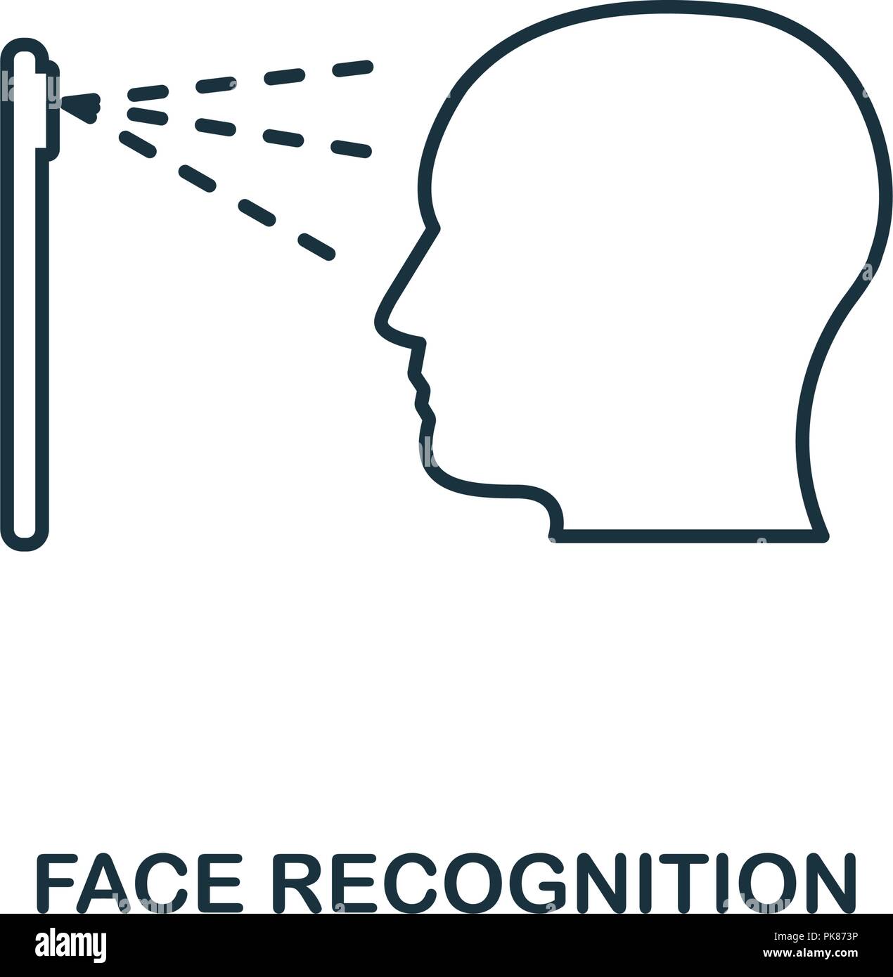 L'icône de la reconnaissance des visages. Design style monochrome de l ...
