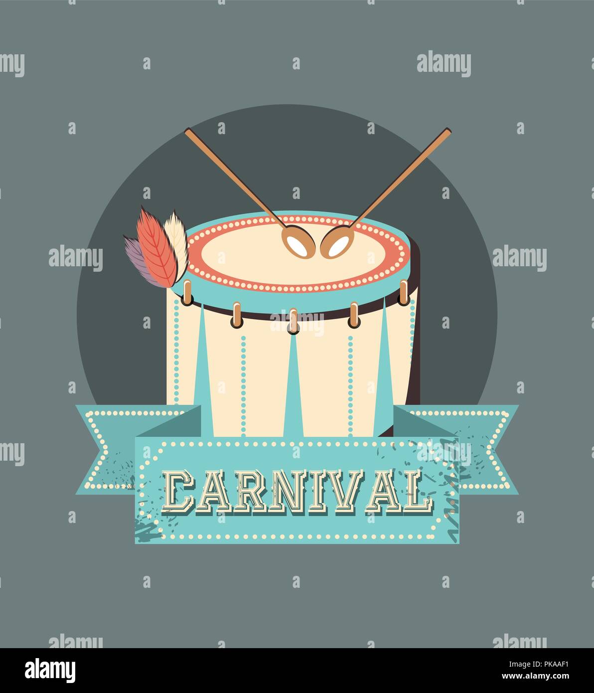 Instrument de carnaval et des bâtons de tambour retro vector ...