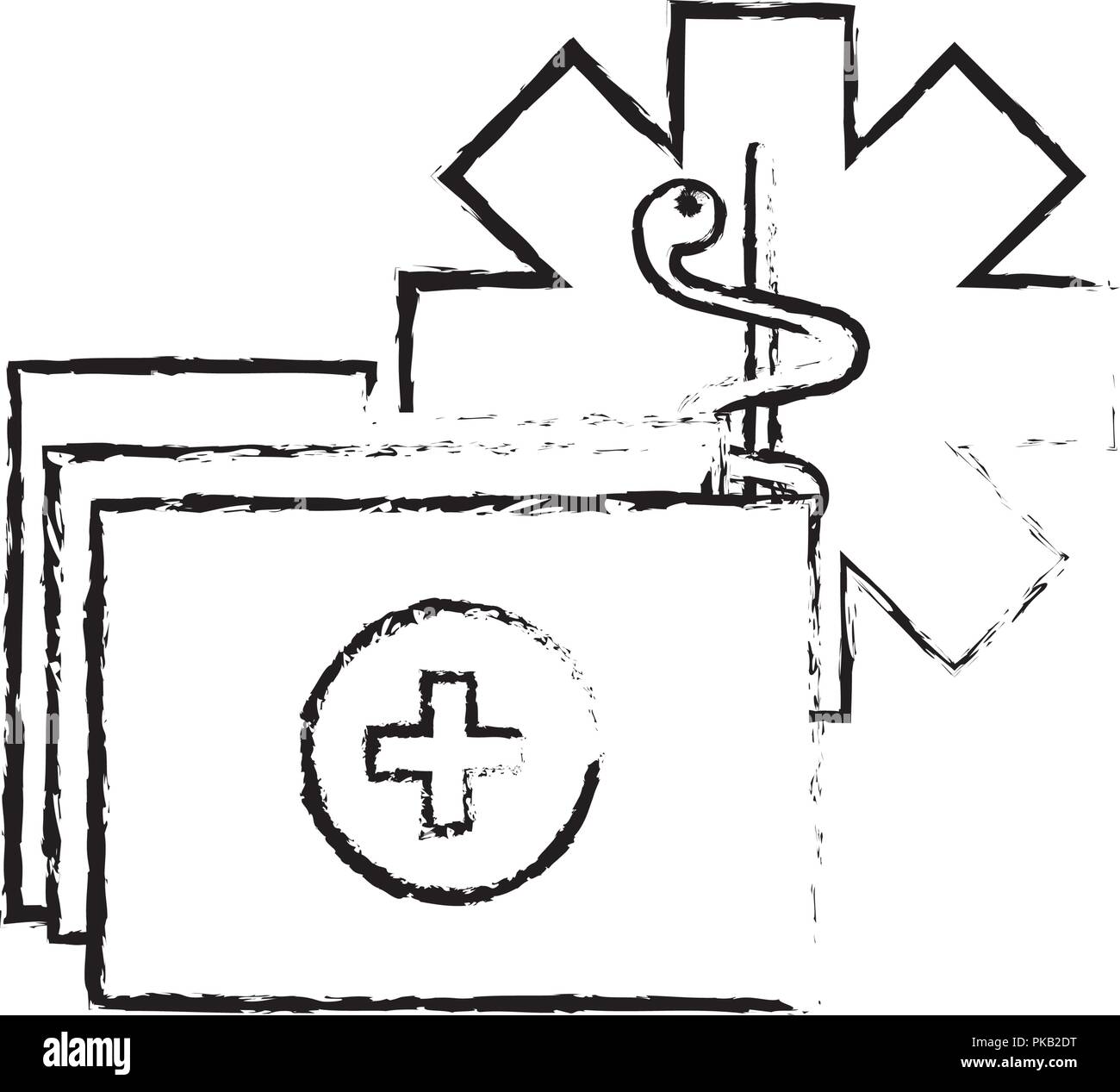 Dossier médical documents rapport caduceus vector illustration dessin à ...