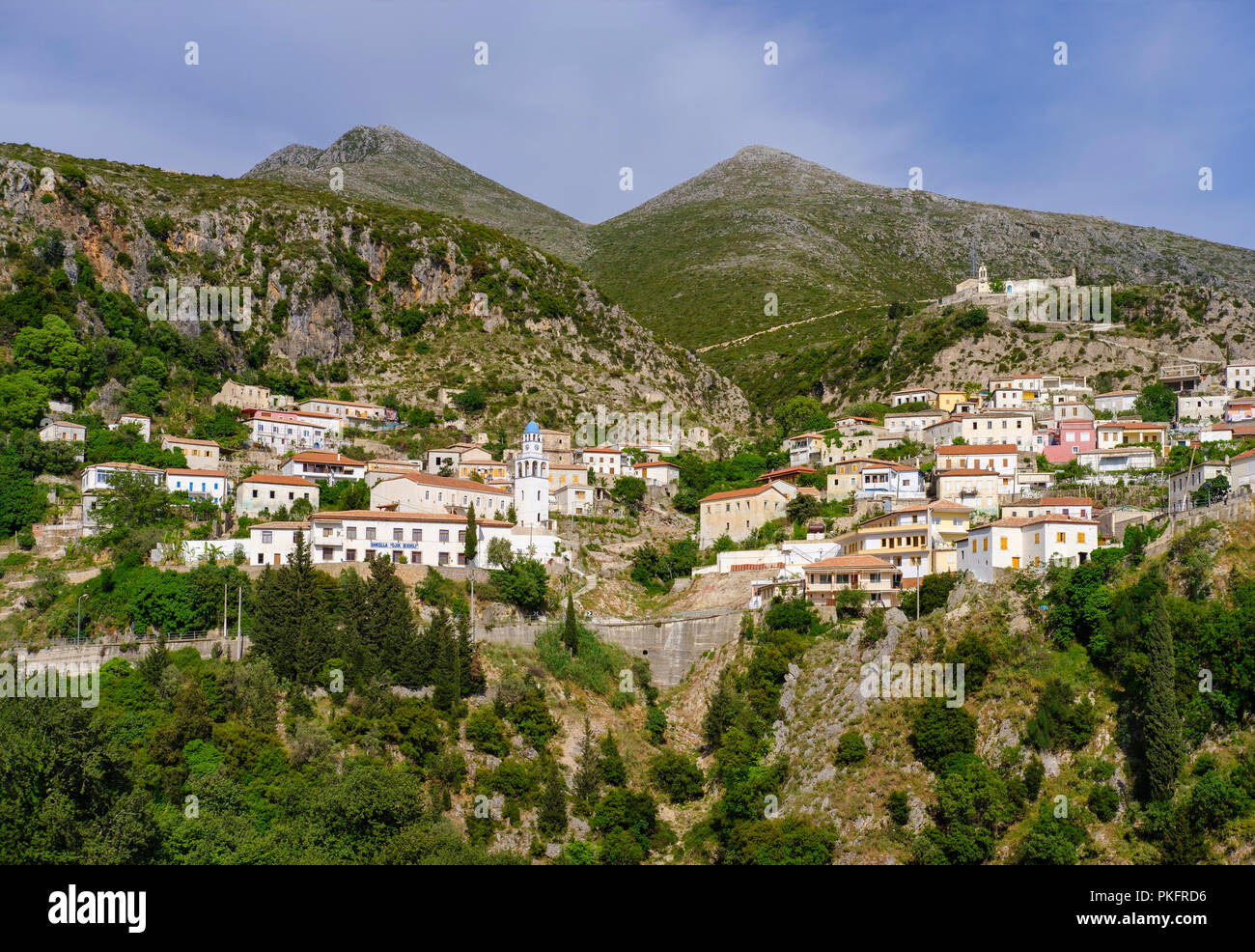 Village de montagne, près d'Himara, Dhërmi-Fshat, Qark Vlora, Himarë se ...