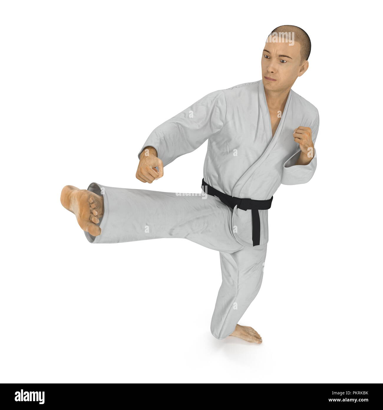 Le karaté 3d isolé sur fond blanc Banque d'images détourées - Alamy