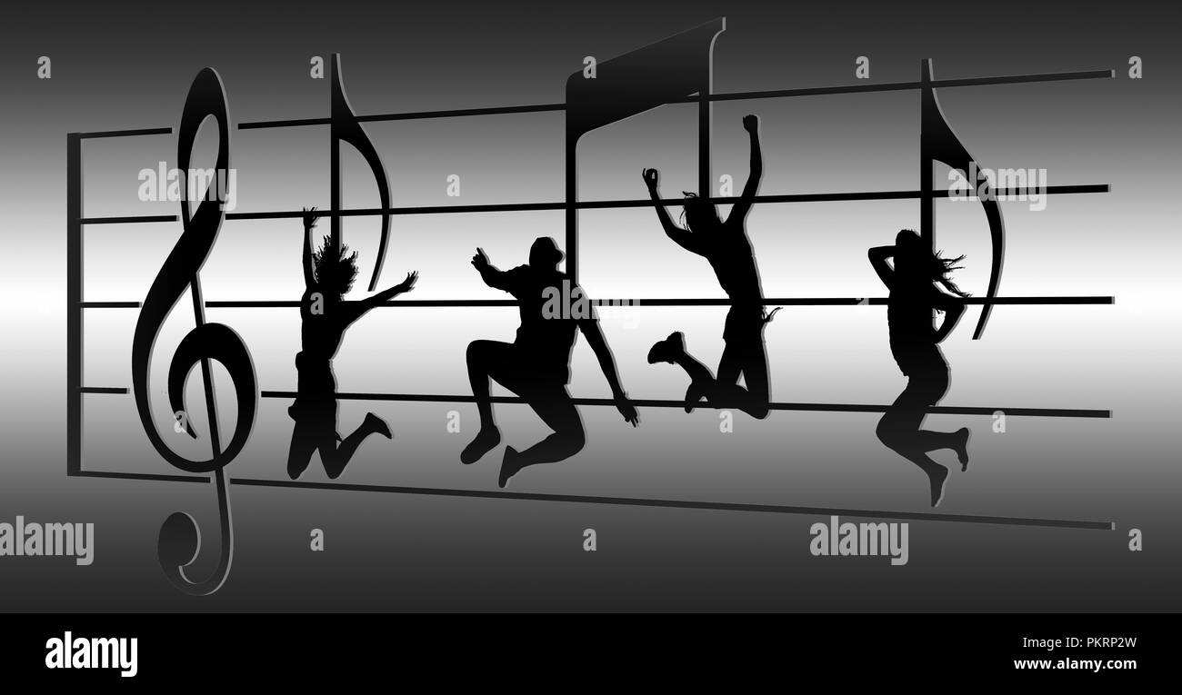 La danse et la musique de danse est illustrée ici. Les danseurs ...