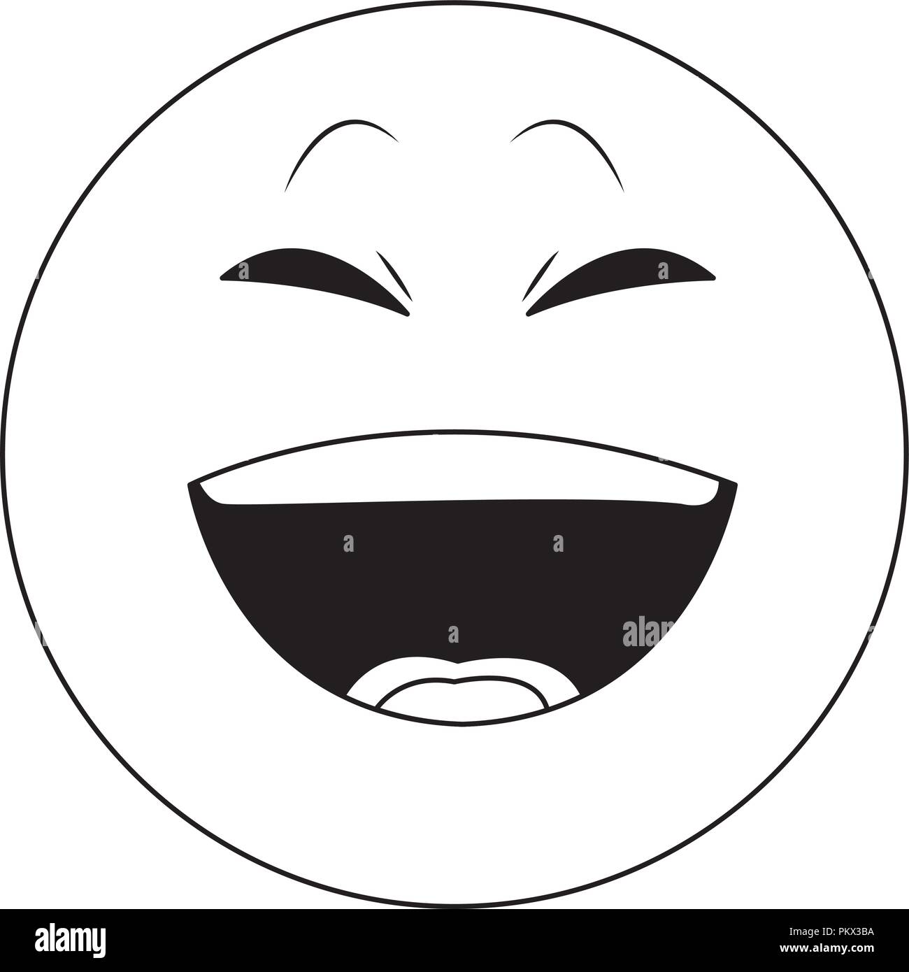 Émoticône chat rire en noir et blanc Image Vectorielle Stock - Alamy