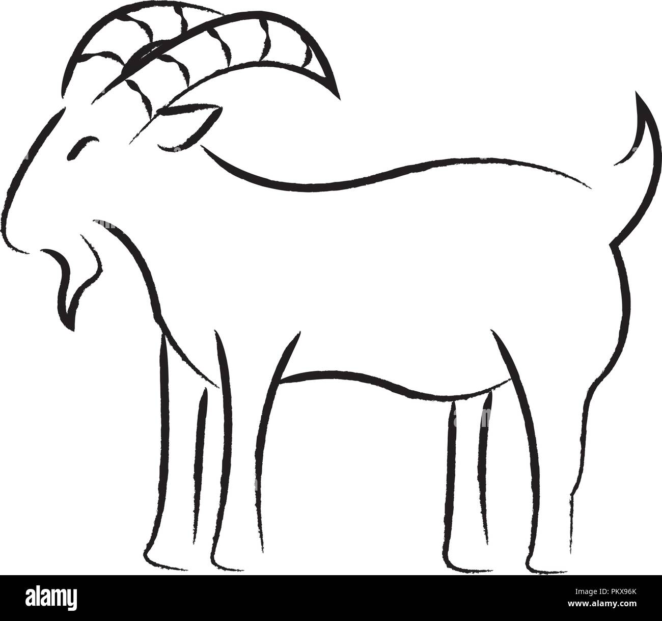 Goat Outline Banque d'images vectorielles - Alamy