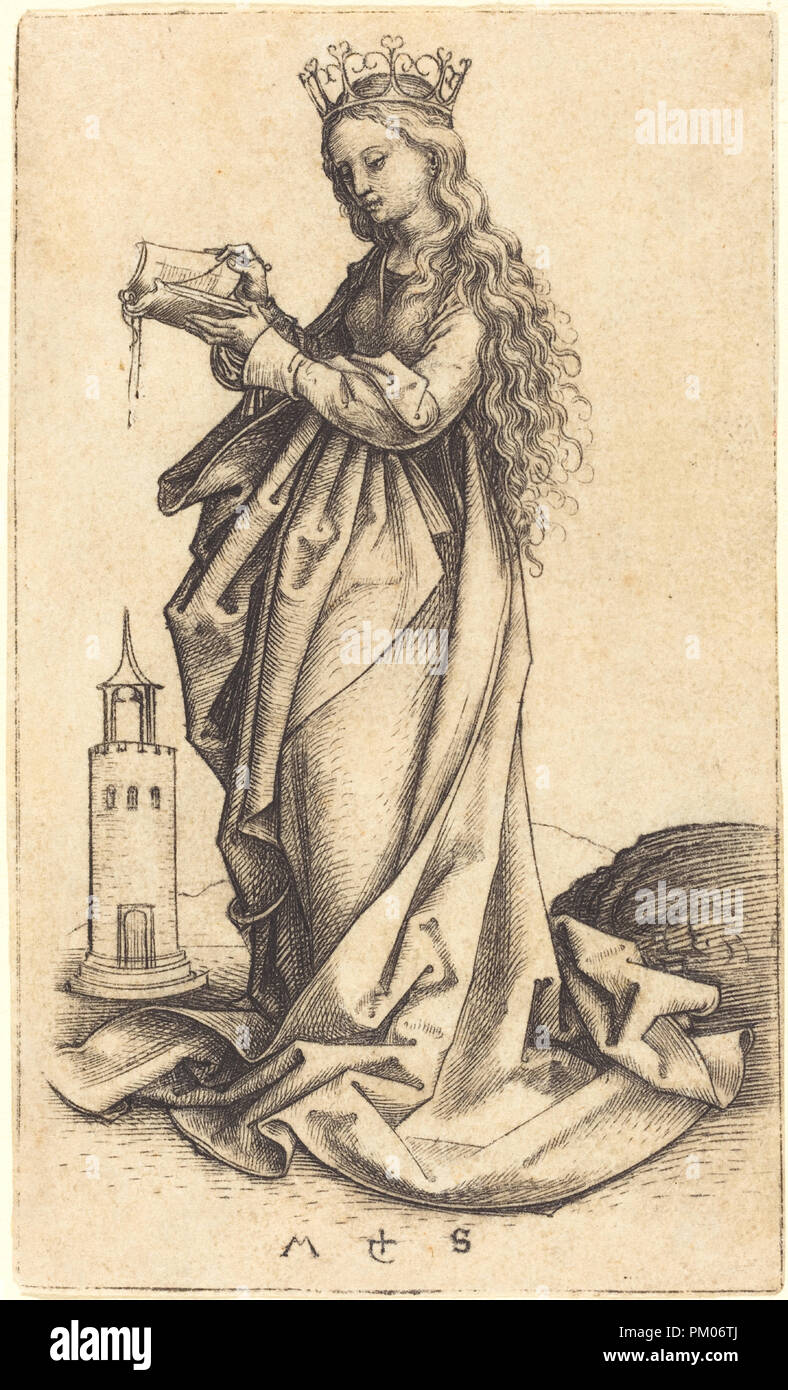 Sainte Barbara. En date du : ch. 1480/1490. Technique : gravure. Musée ...