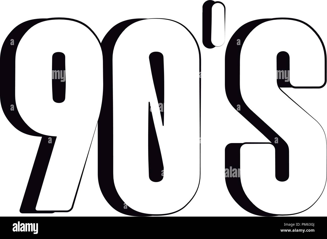 90 Symbole retro cartoon en noir et blanc Image Vectorielle Stock - Alamy