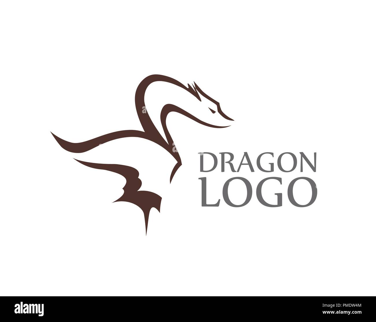 Dragon chine logo logo Banque d'images vectorielles - Alamy