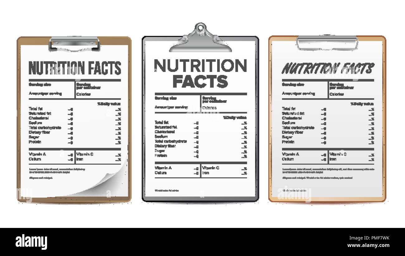Vecteur de la valeur nutritive. Vide, modèle. Calories régime ...