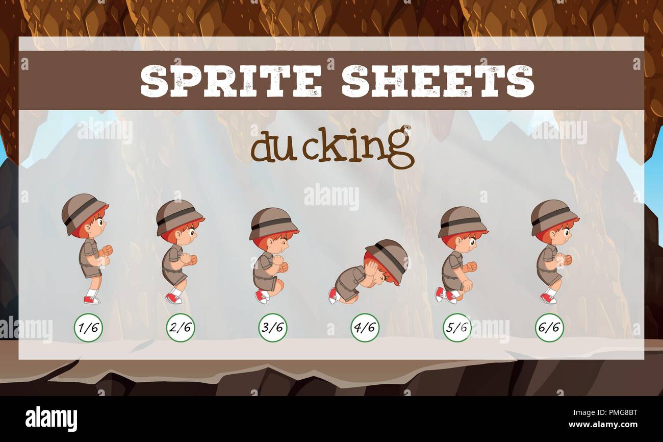 Feuilles Sprite modèle d'esquive illustration Image Vectorielle Stock ...