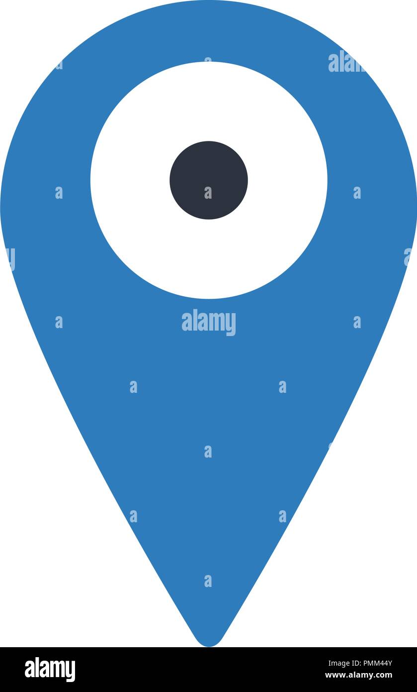 Icône vecteur emplacement - placer le symbole - pictogramme GPS blue ...