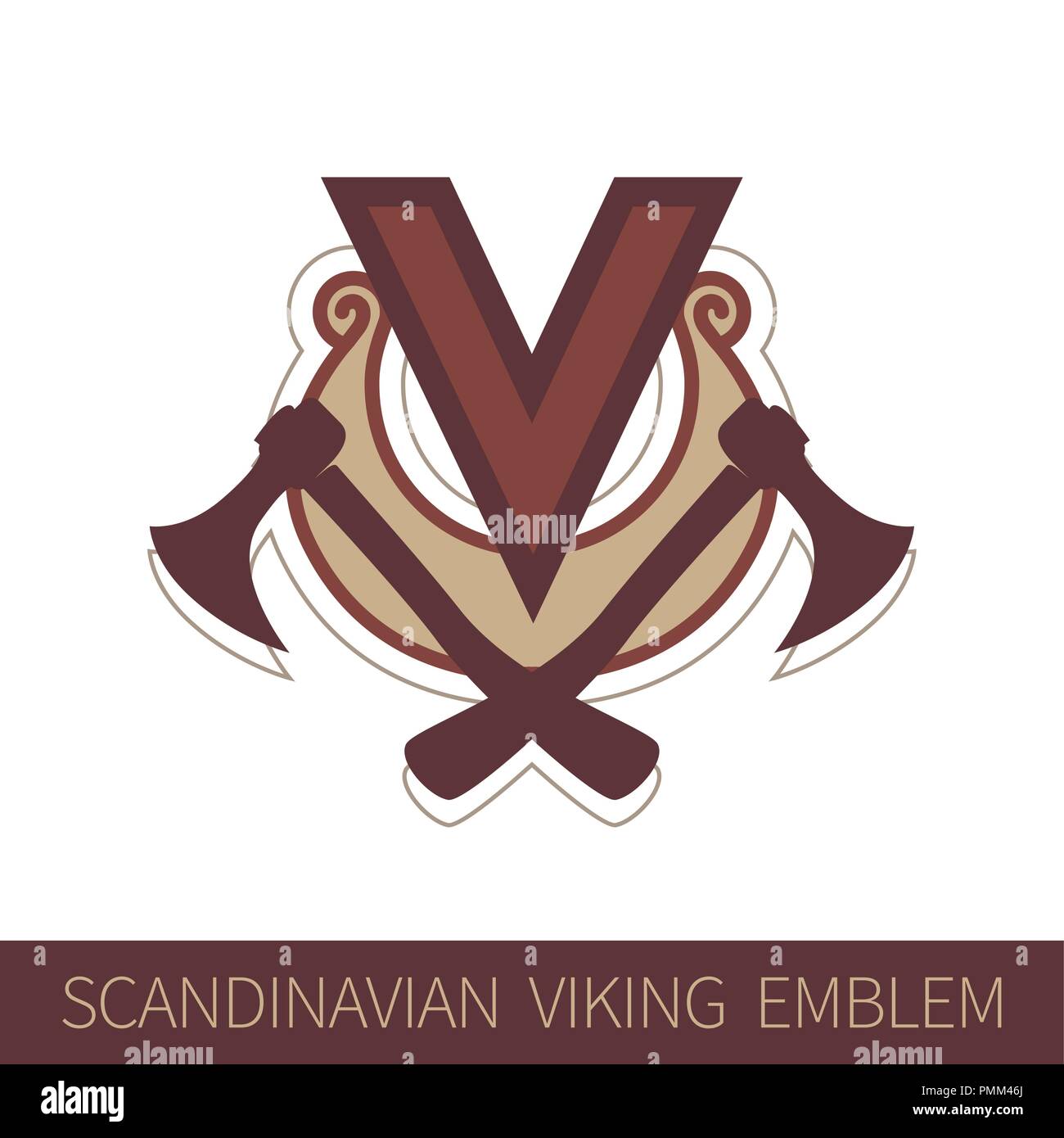 Emblème Viking scandinave - Blason contenant la lettre V et scandinave ...
