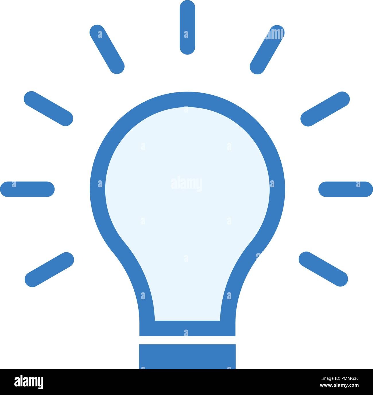 Symbole de la solution - l'icône - l'icône lampe idée vector blue Image ...