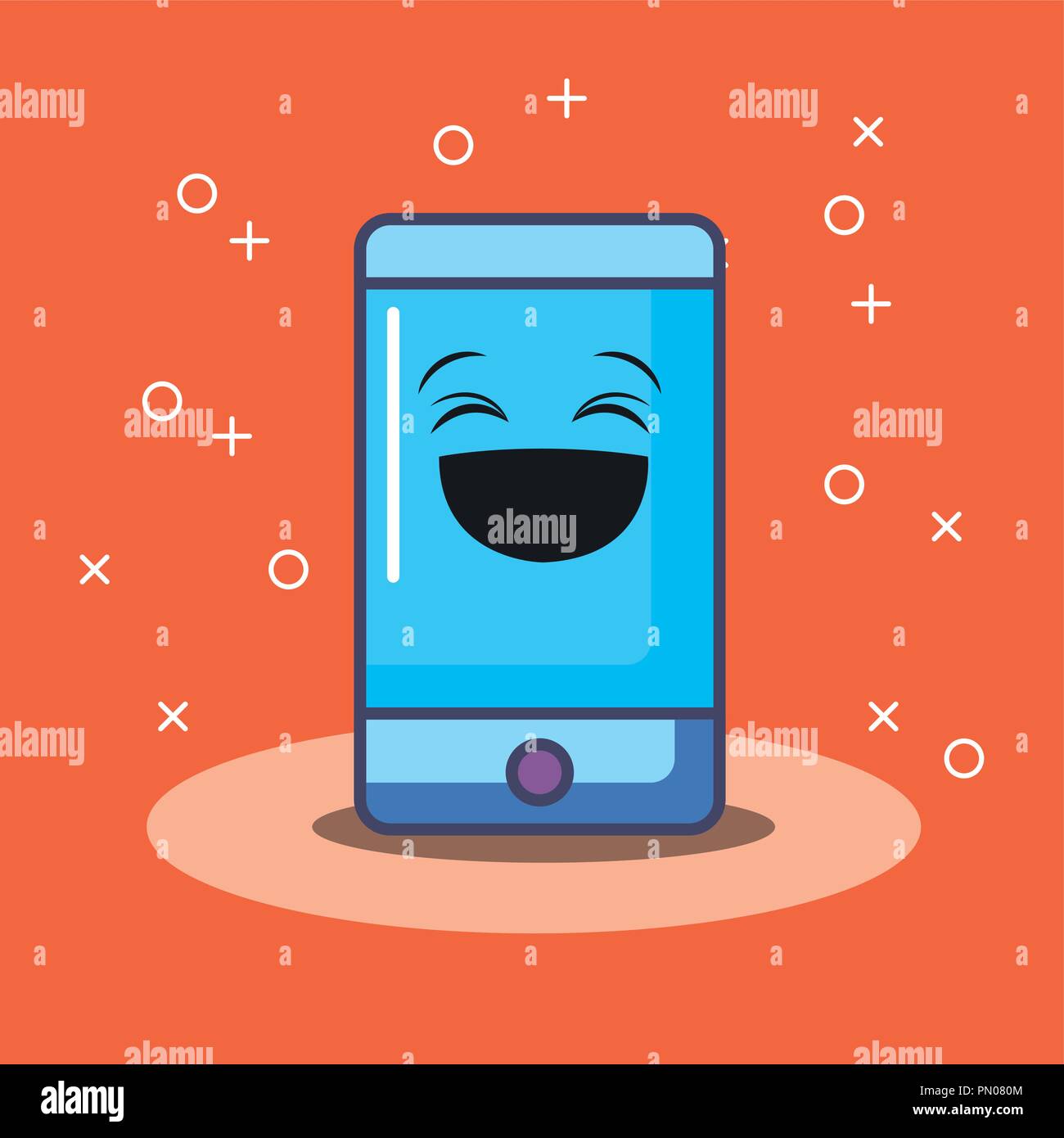Dessin animé kawaii smartphone Innovation, technologie vector ...