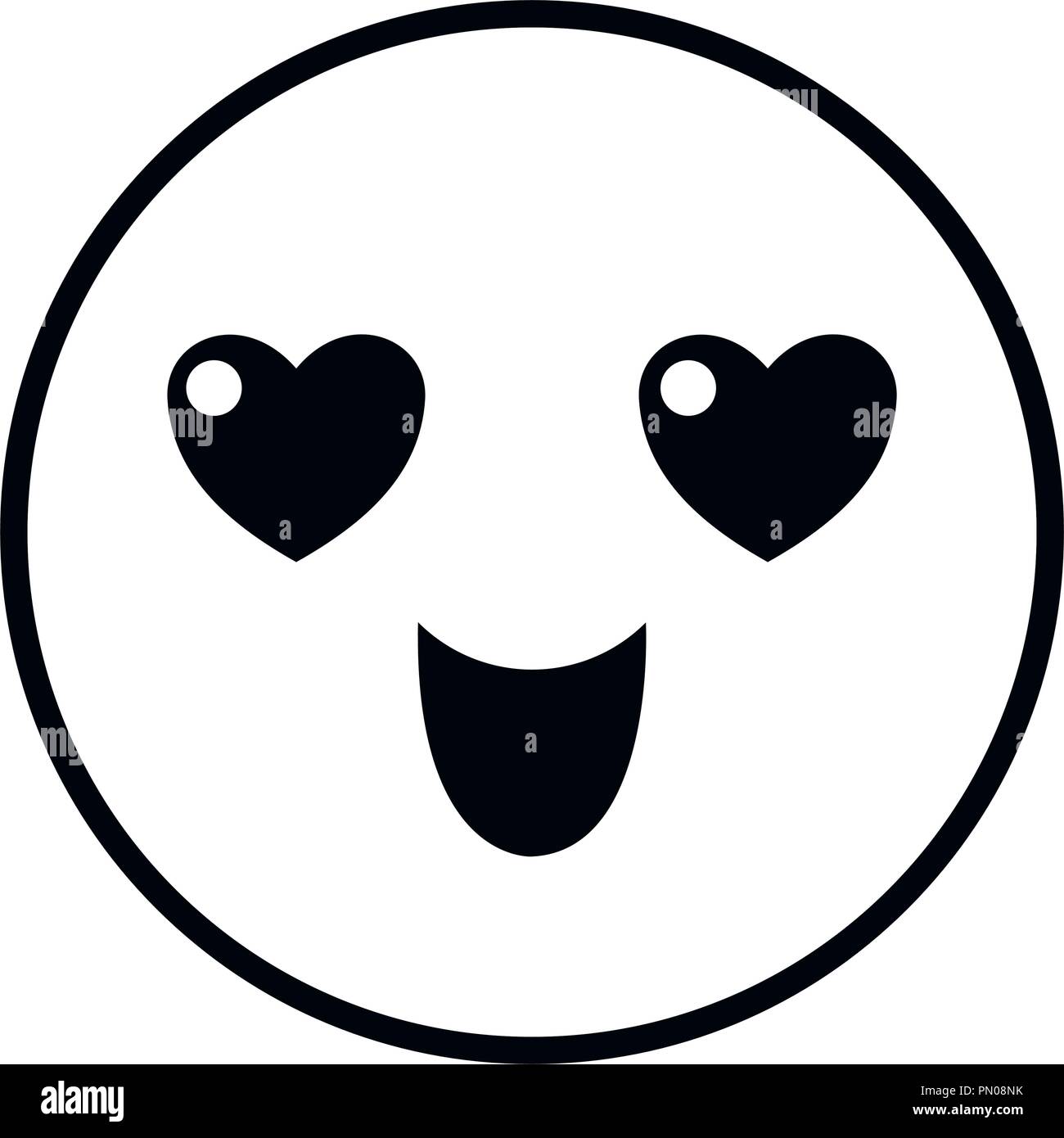 Heureux smiley émoticone coeur eye love vector illustration Image ...