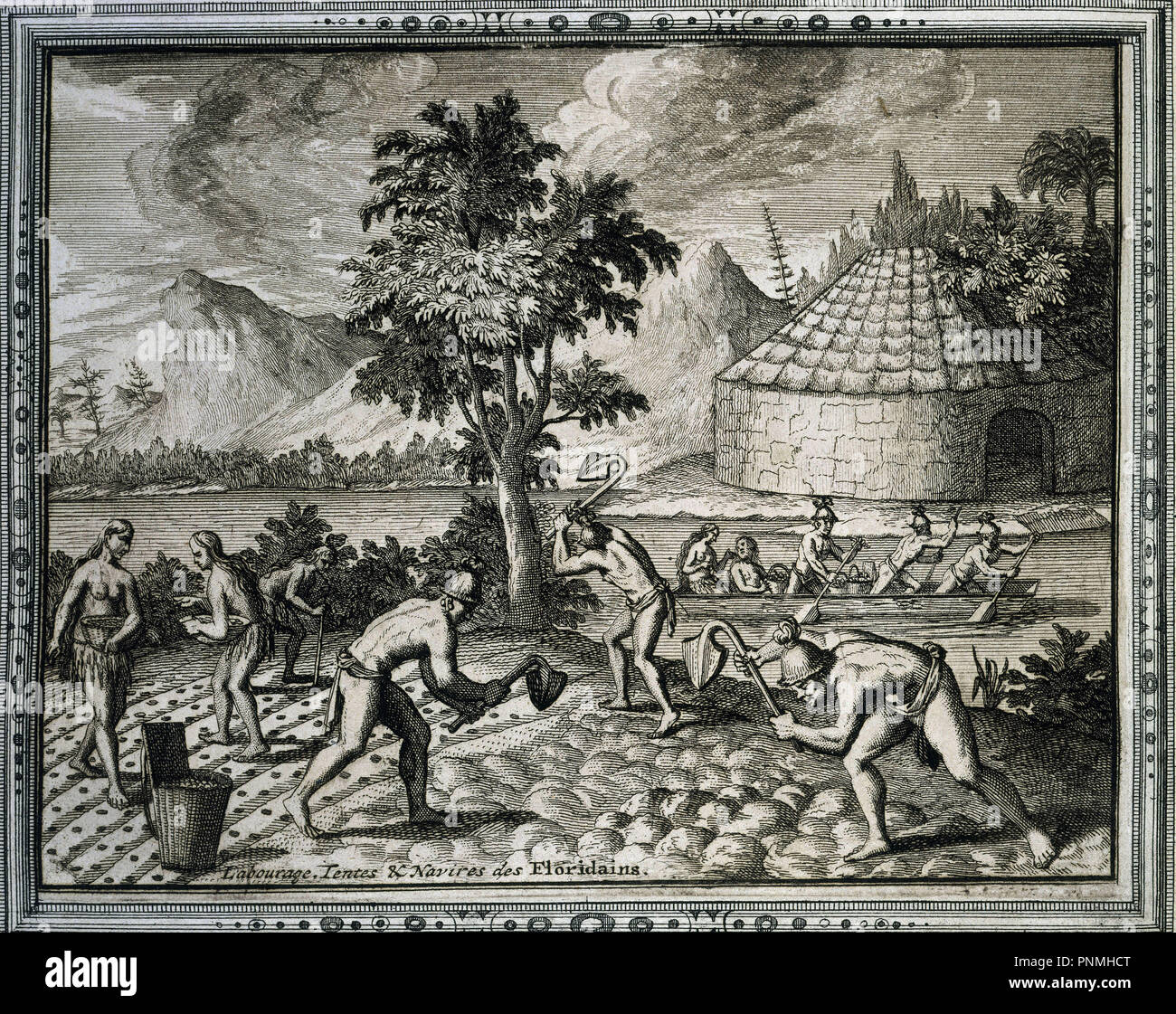 Engraving by theodor de bry peru Banque de photographies et d’images à ...