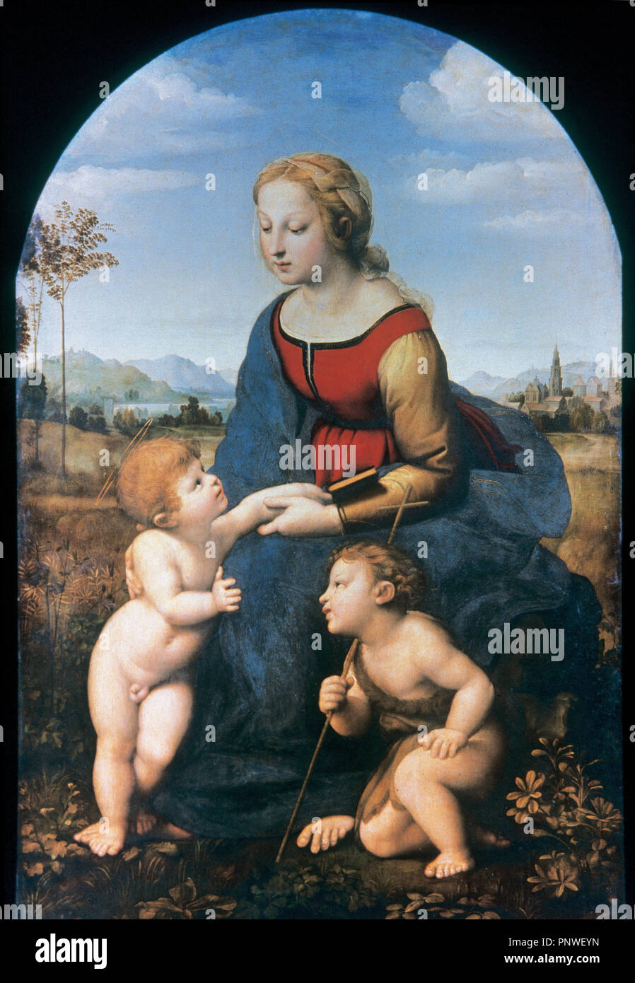 Renaissance. Raphael (1483-1520). Peintre italien. La Vierge et l'enfant avec Saint Jean ...