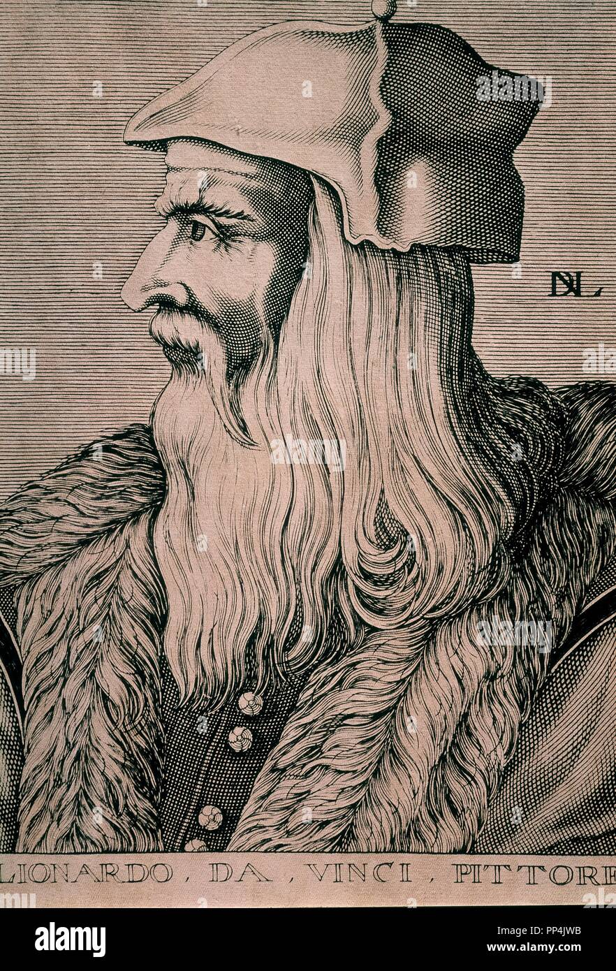 Leonardo da Vinci (1452-1519), peintre, anatomiste, architecte ...