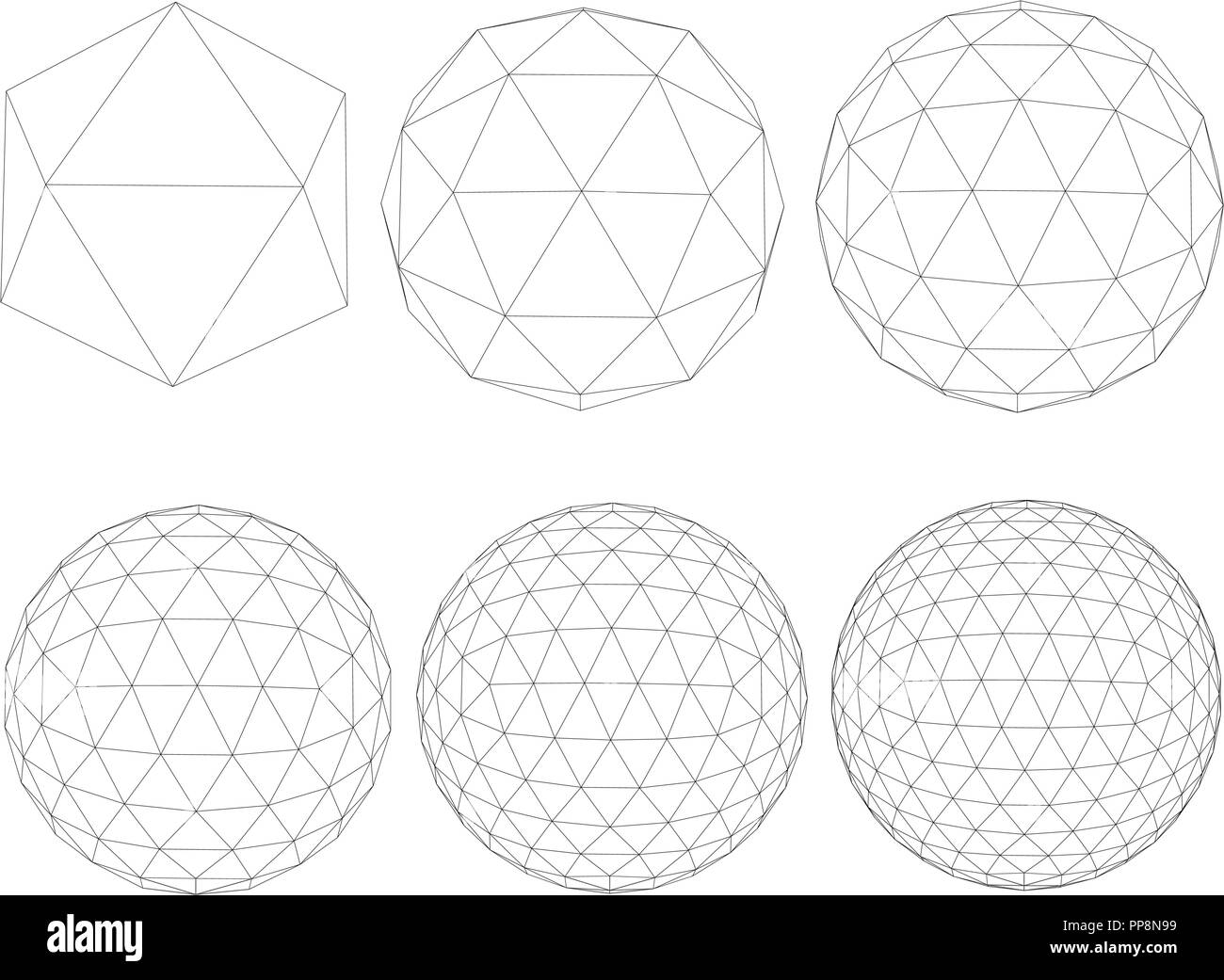 Un ensemble avec les sphères de transformer d'une forme simple à une ...