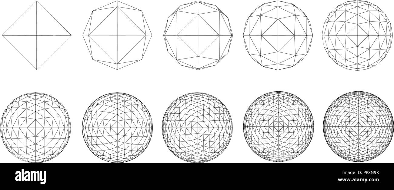 Un ensemble avec les sphères de transformer d'une forme simple à une ...