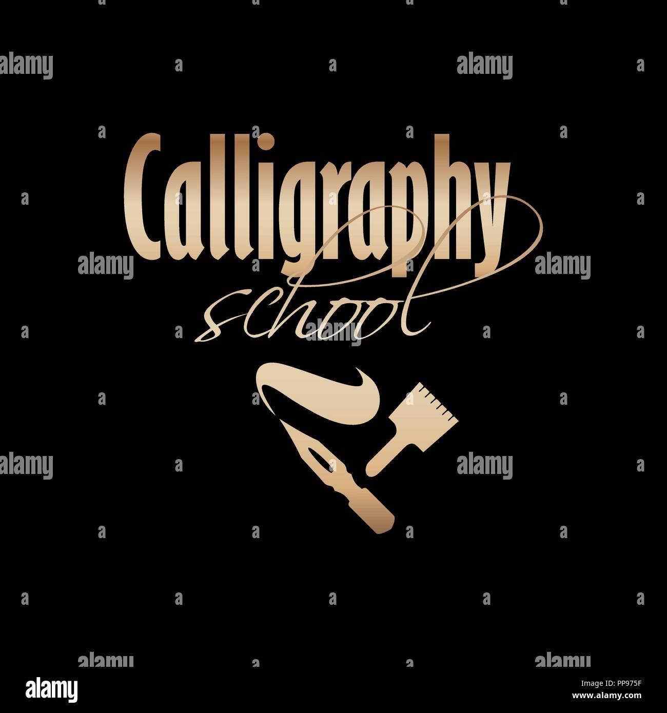 Brush fonts Banque d'images vectorielles - Alamy