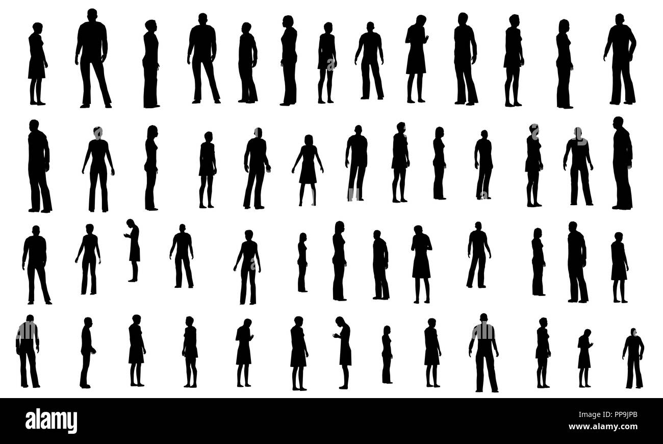 Silhouette de groupe de personne Banque d'images noir et blanc - Page 2 ...