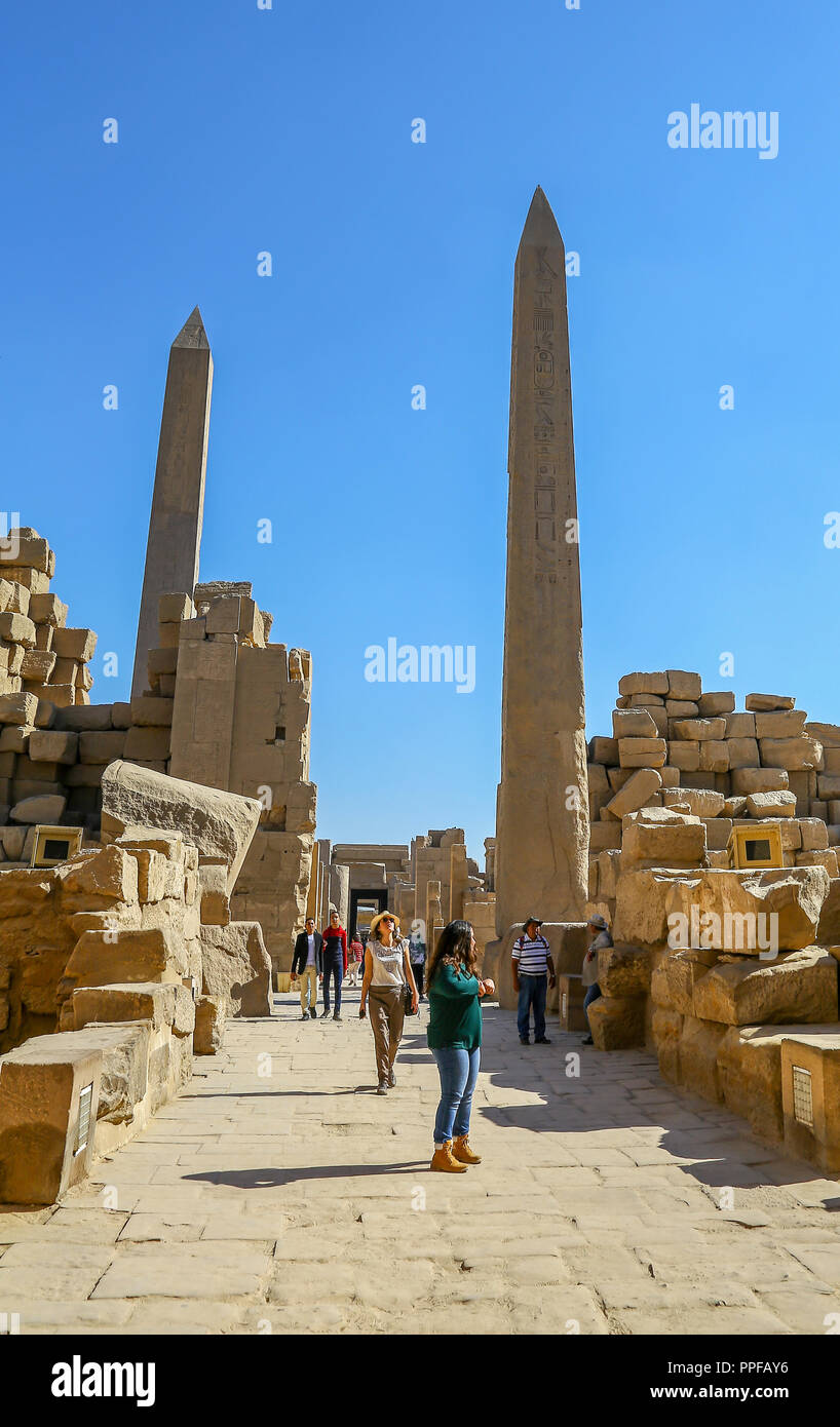 L'Obélisque de la Reine Hapshetsut au Temple de Karnak complexe, aussi ...