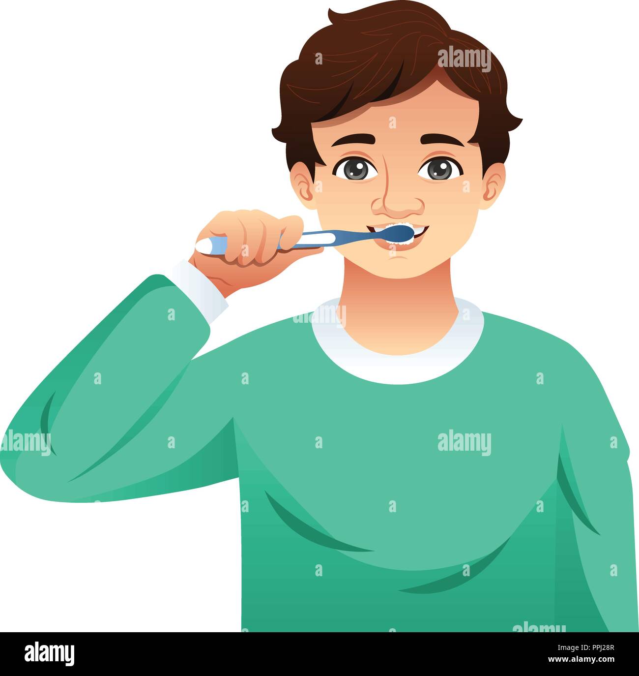 Se brosser les dents dessin Banque d'images vectorielles - Alamy