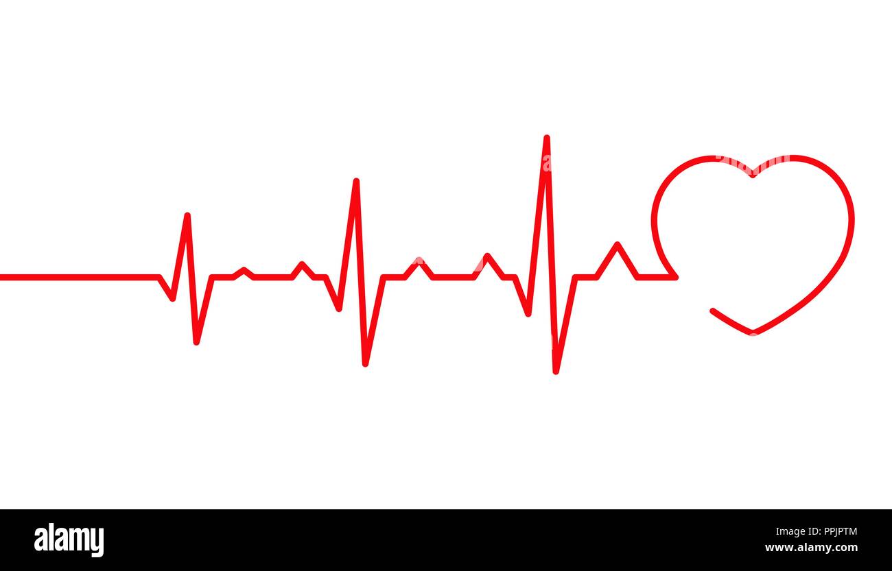 Le pouls, cardiogramme line vector illustration isolé sur fond blanc ...