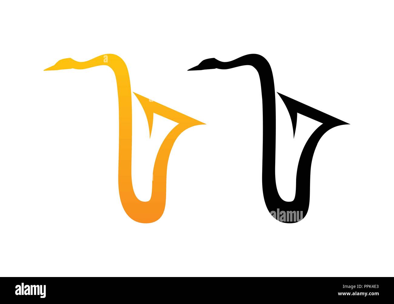 Logo style bande dessinée de Sax. Vector Illustration de Silhouette ...