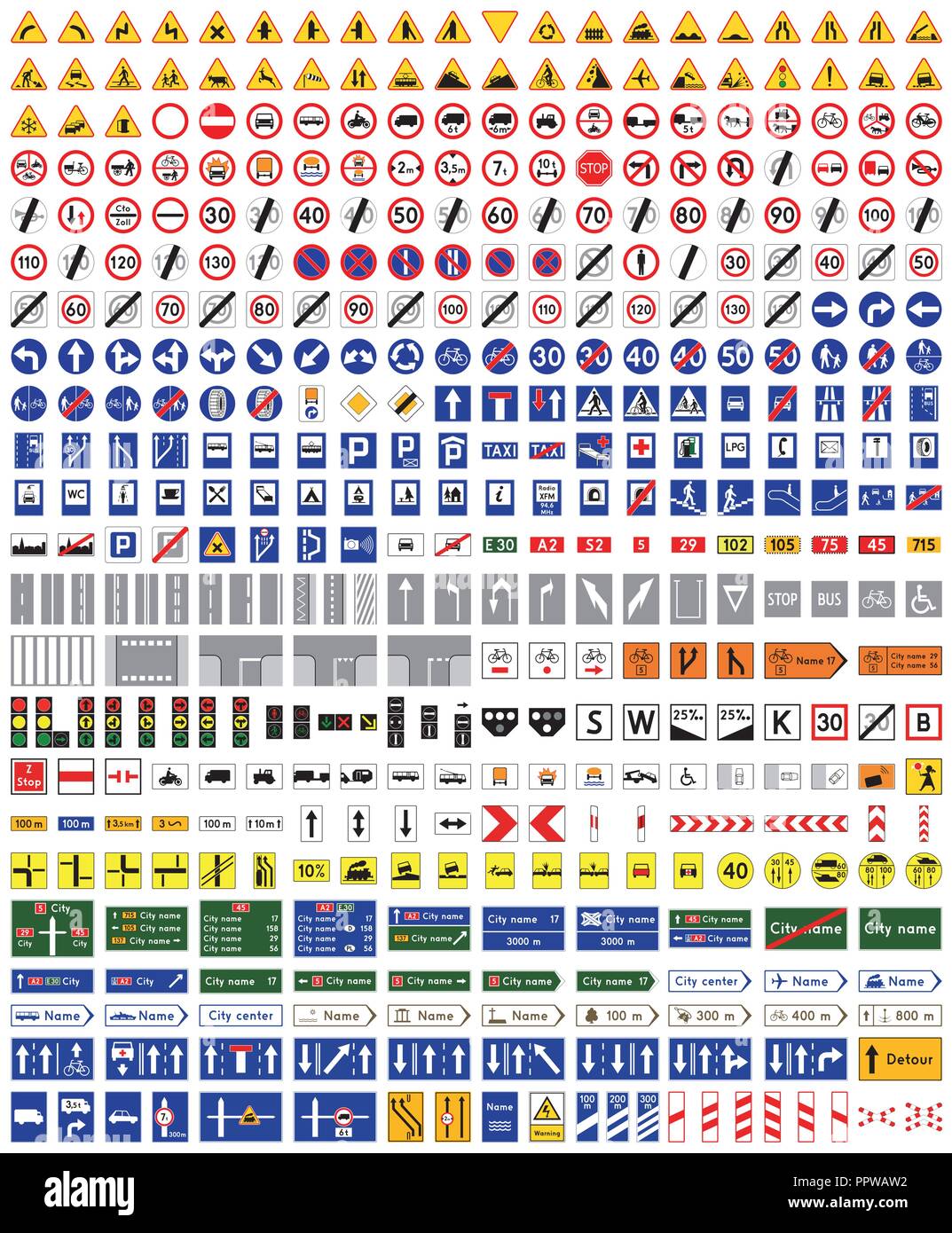 Pedestrian priority sign Banque d'images vectorielles - Alamy