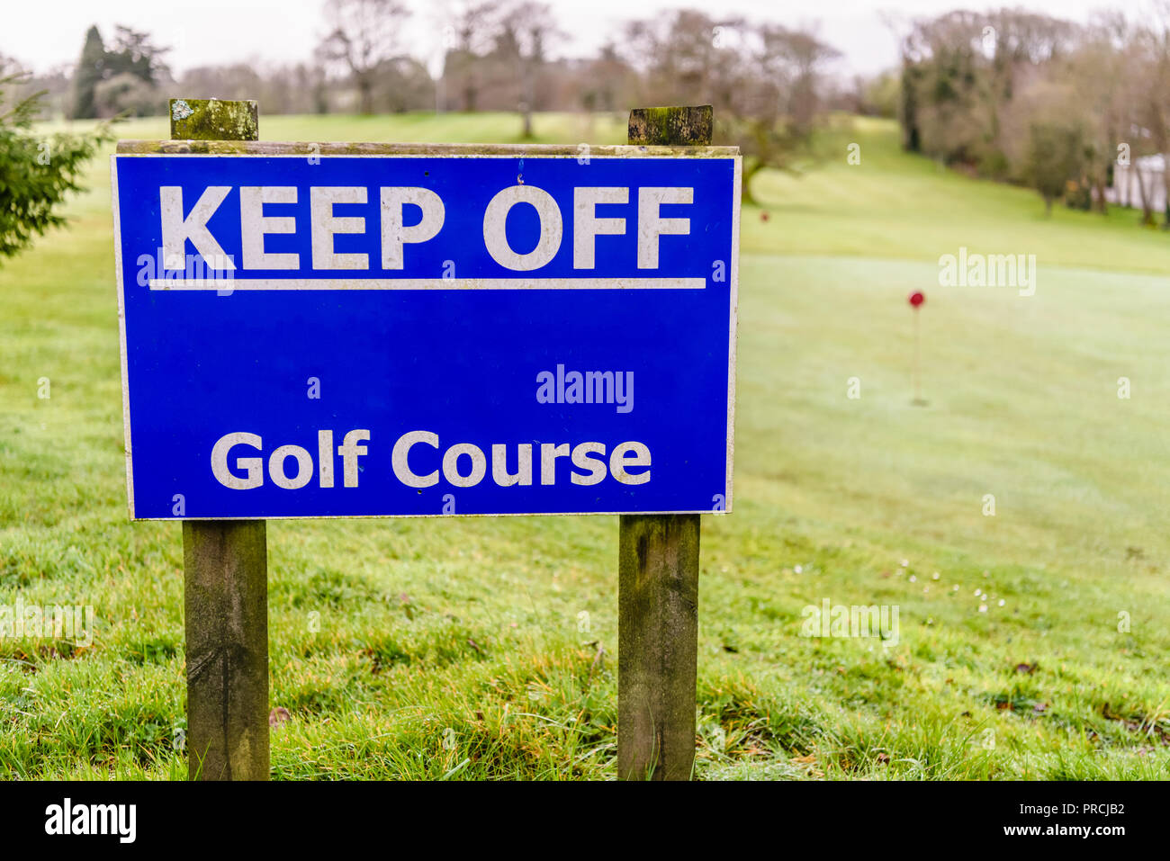 Golf course warning sign Banque de photographies et d’images à haute ...